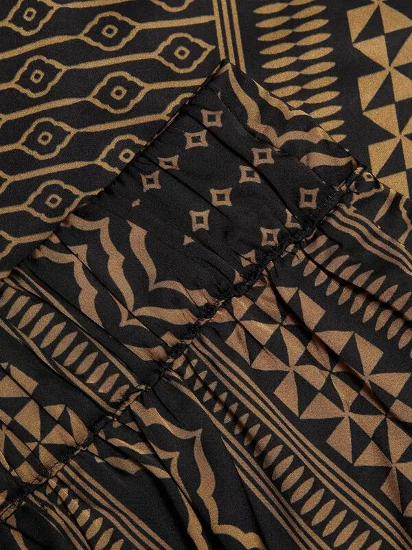 Misa Izzie Geometric-print Wide-leg Pants