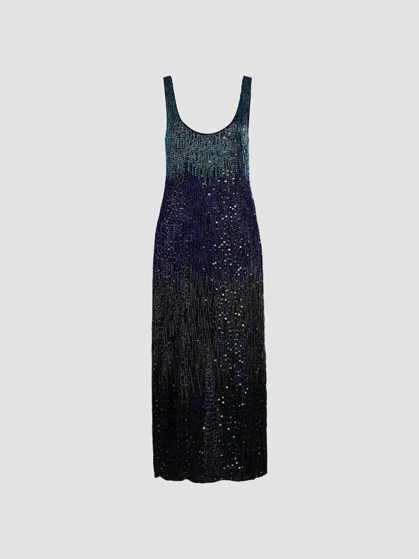 Halston Embellished Sleeveless Midi-dress - Black Multi