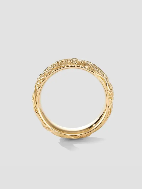 David Yurman Waves Band Ring In 18k Yellow 7mm