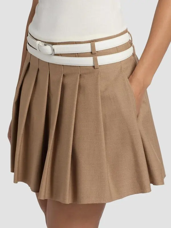 Simkhai Abbie Mixed-media Belted Minidress