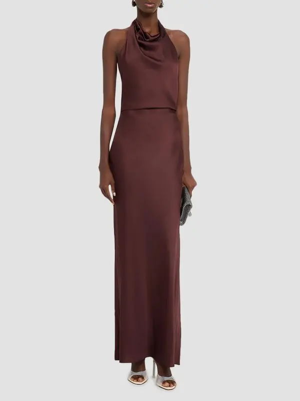 Simkhai Reannon Draped Satin Gown