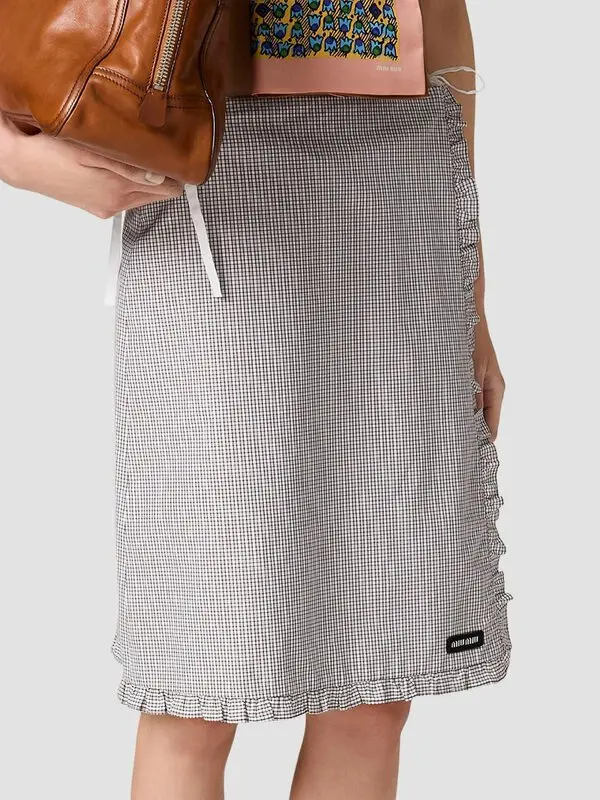 Miu Miu Ruched Check Skirt