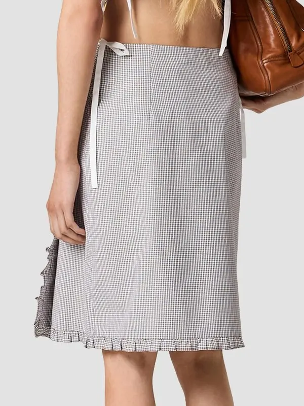 Miu Miu Ruched Check Skirt