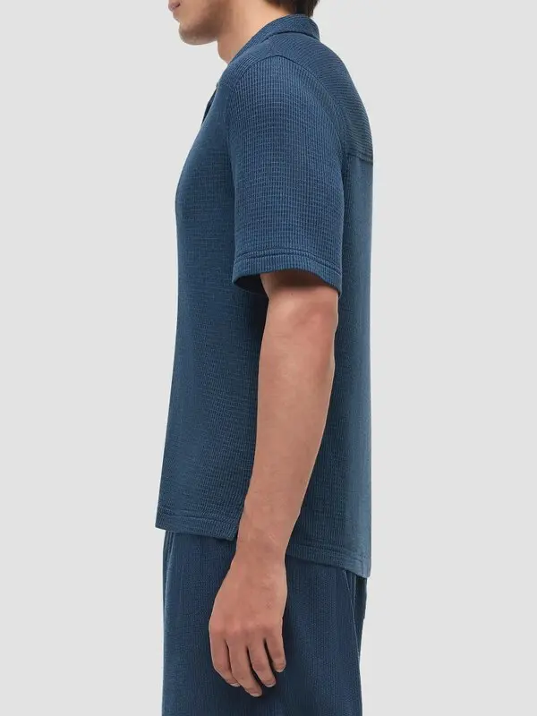 Simkhai Troy Waffle-knit Button-front Shirt