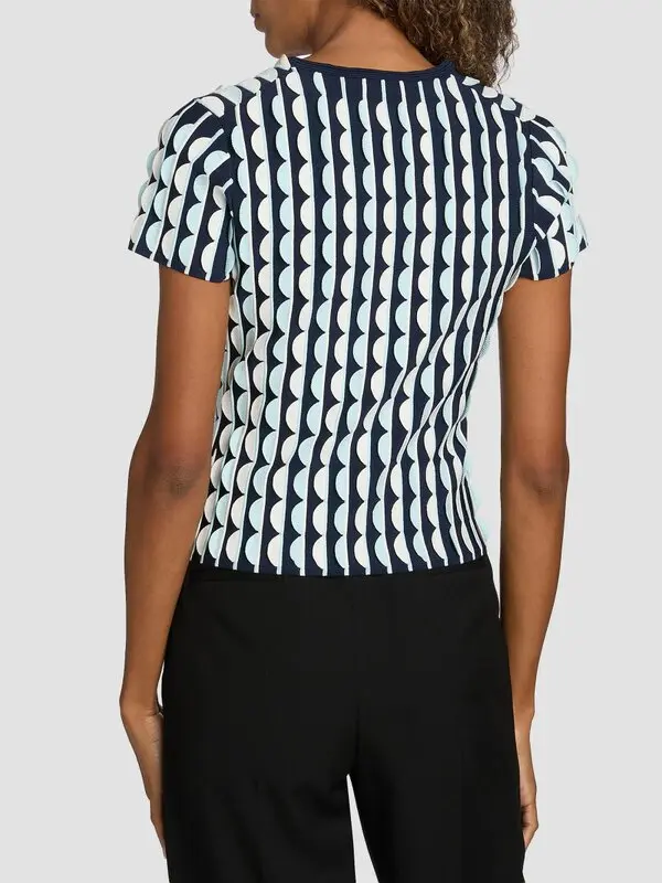 Simkhai Kendra Scalloped Short-sleeve Top