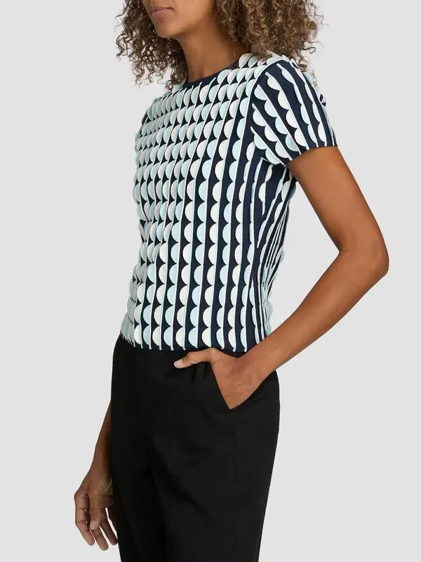 Simkhai Kendra Scalloped Short-sleeve Top