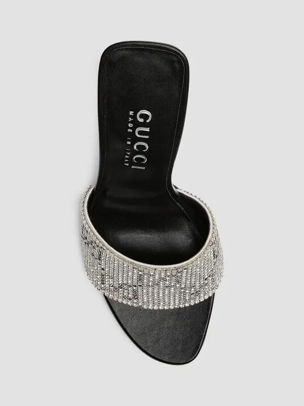 Gucci Trinity 110mm Crystal Mesh Sandals