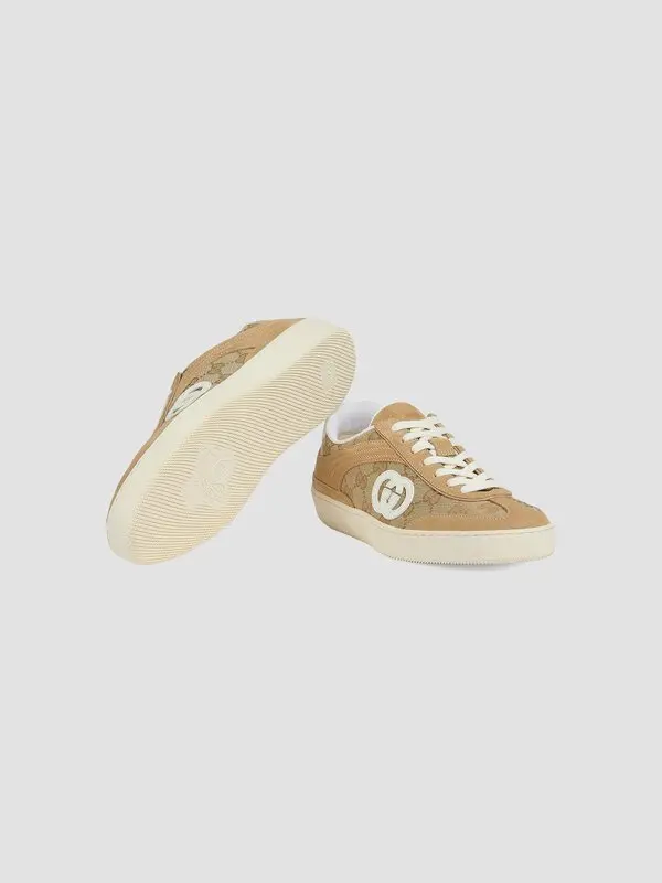 Gucci G75 Suede & Gg Canvas Low-top Sneakers