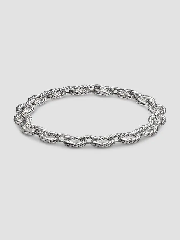David Yurman Sculpted Cable Oval Link Sterling Necklace