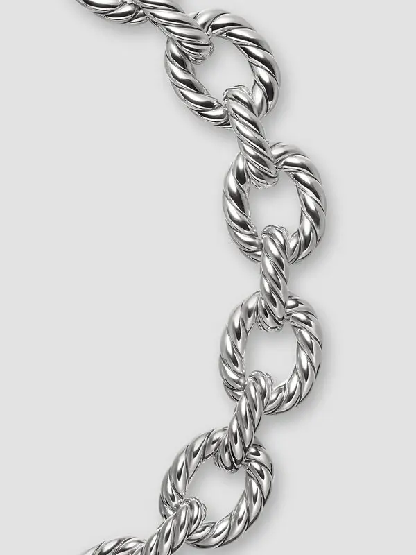 David Yurman Sculpted Cable Oval Link Sterling Necklace