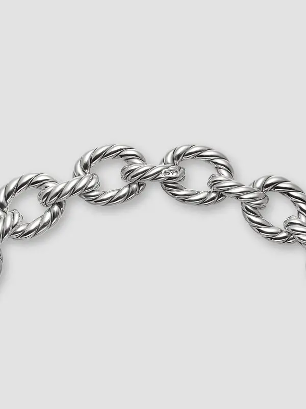 David Yurman Sculpted Cable Oval Link Sterling Necklace