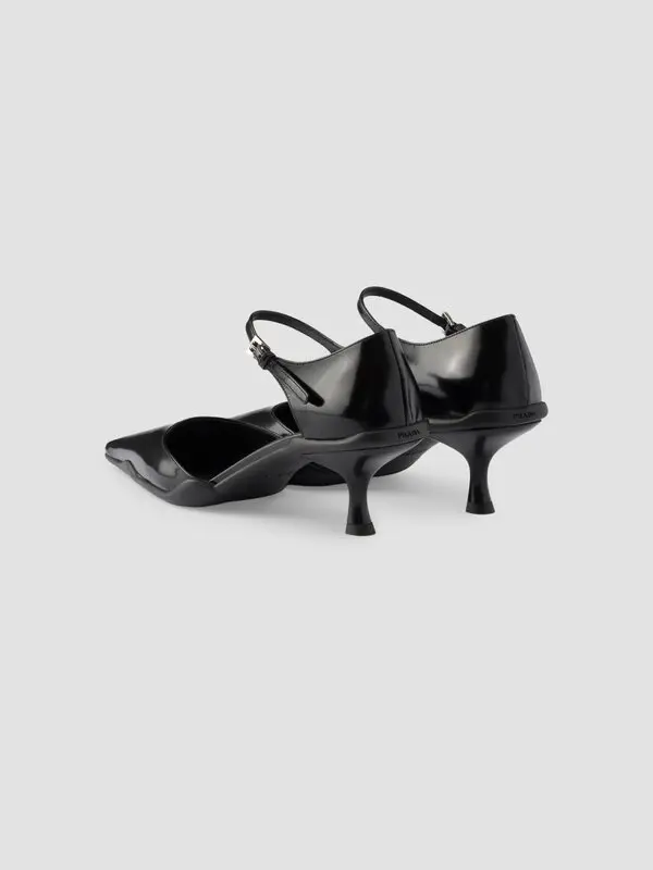 Prada Brushed Leather D'orsay Pumps
