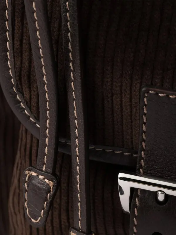 Prada Medium Corduroy And Leather Backpack