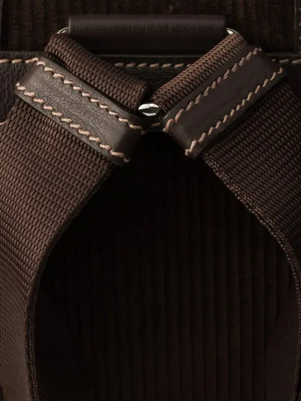 Prada Medium Corduroy And Leather Backpack