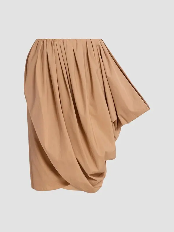 Chloé Pleated Cotton A-line Miniskirt - Reef Shell