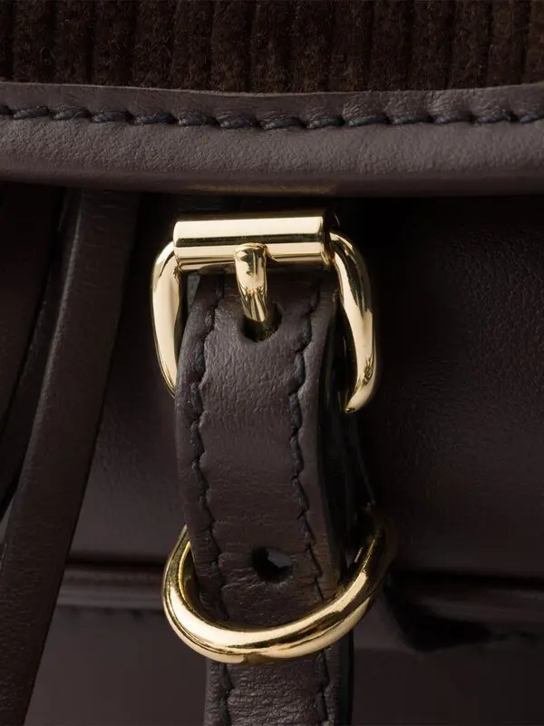 Prada Corsaire Corduroy And Leather Mini Shoulder Bag