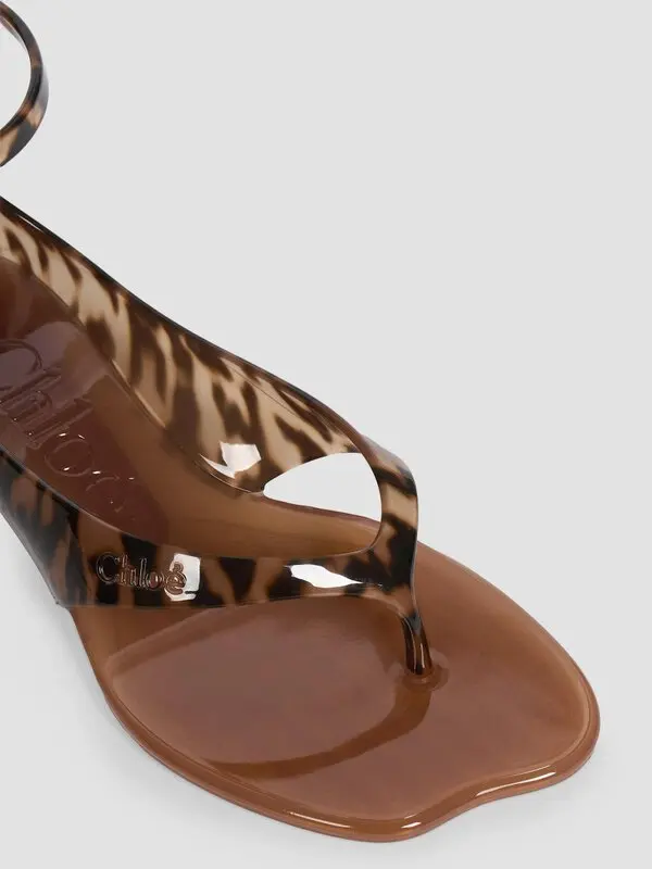 Chloé Jelly Animal-print Sandals - Black Brown