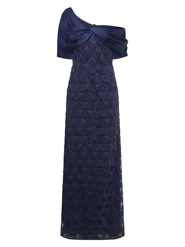 Theia Anabella Textured Tulle Gown