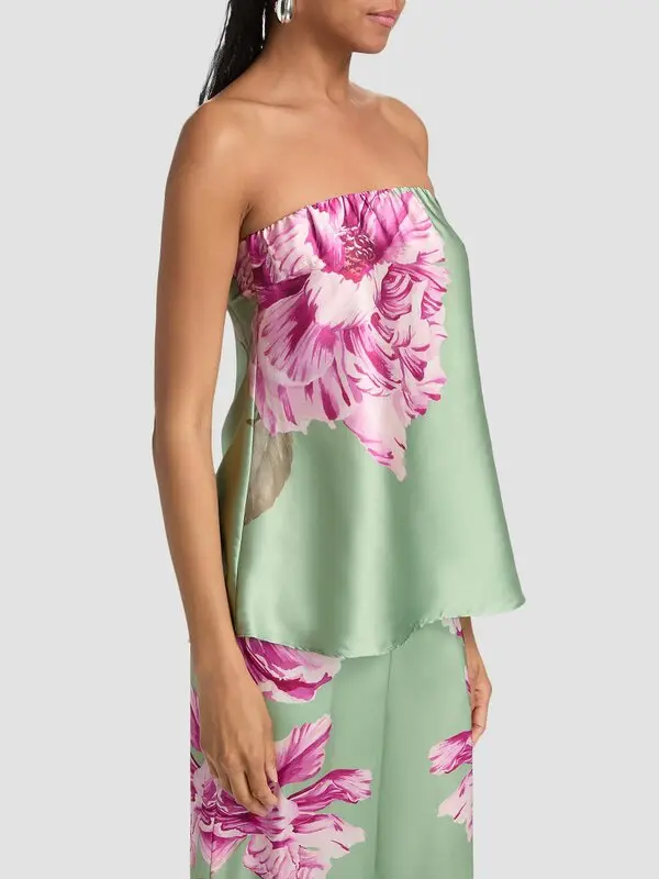 Misa Yassi Floral Strapless Top