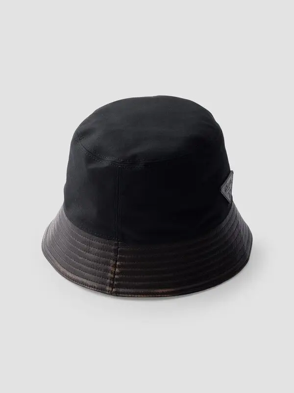 Prada Technical Cotton And Leather Bucket Hat