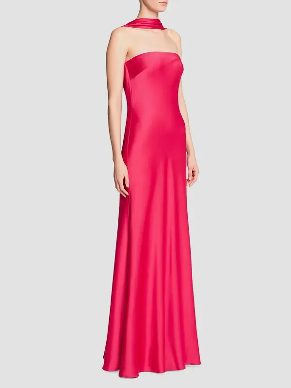 Halston Vali Crepe Cowlback Gown - Opera