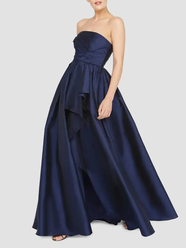 Theia Esmerina Taffeta Strapless Gown