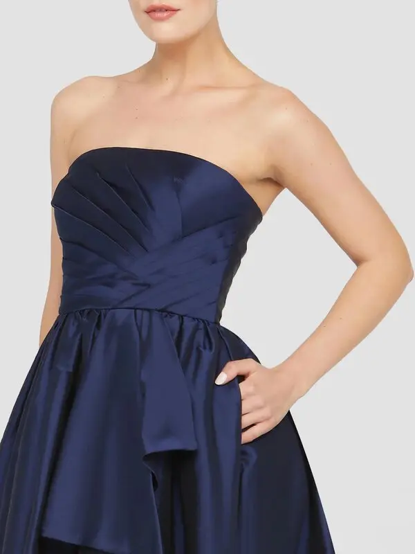 Theia Esmerina Taffeta Strapless Gown