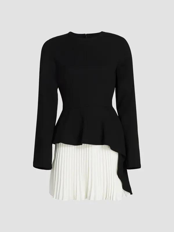 Simkhai Amberly Pleated Long-sleeve Minidress