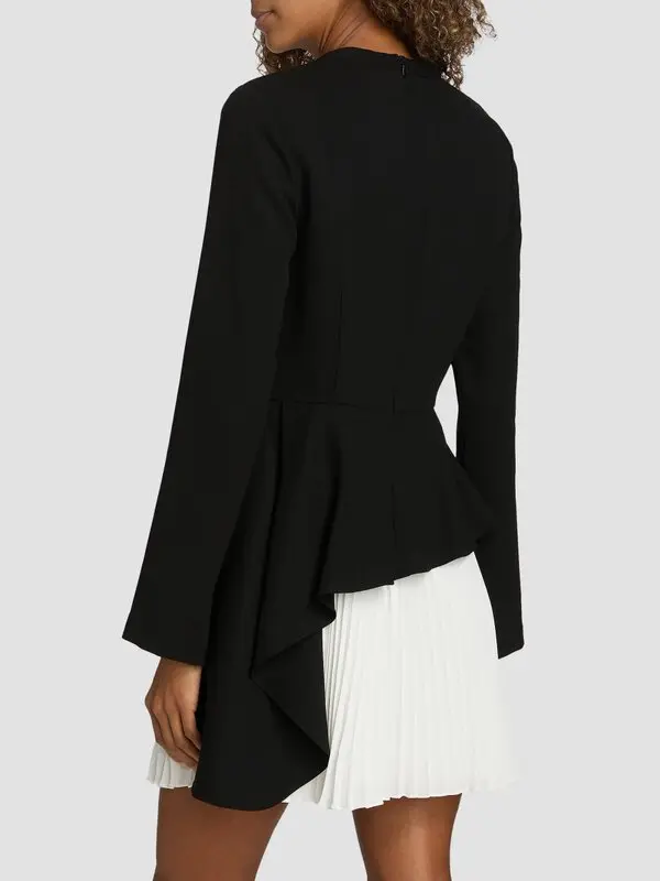 Simkhai Amberly Pleated Long-sleeve Minidress