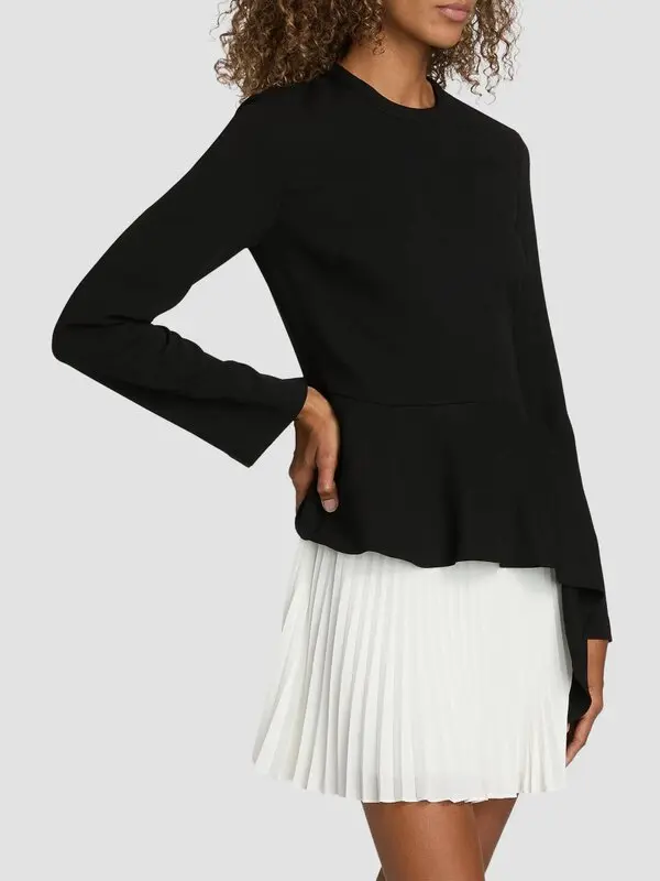 Simkhai Amberly Pleated Long-sleeve Minidress