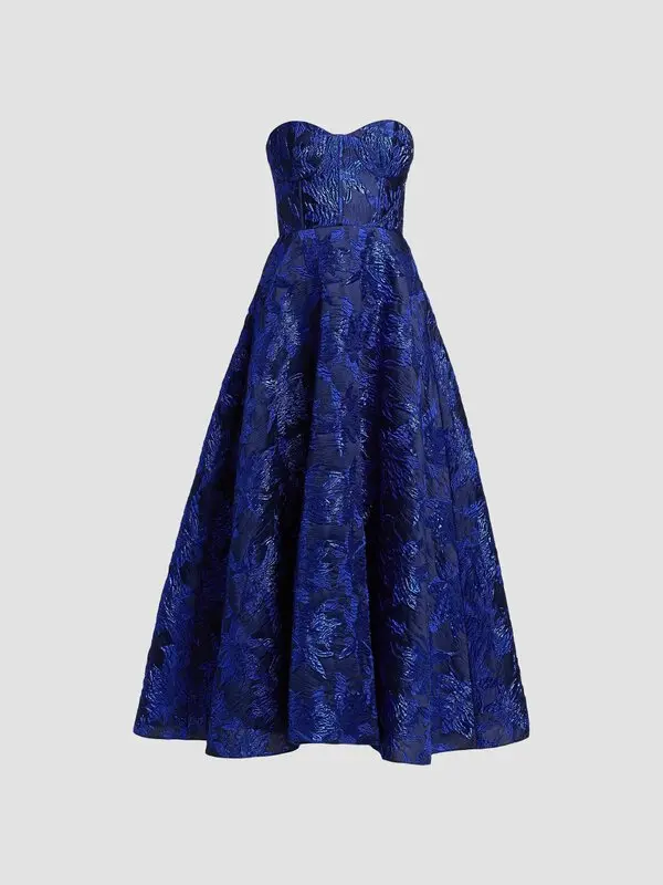 AS IT MAY Livia Floral Jacquard Midi-dress
