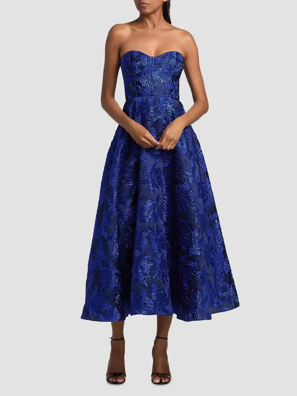 AS IT MAY Livia Floral Jacquard Midi-dress