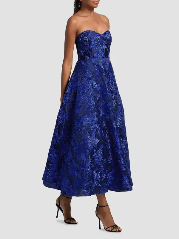 AS IT MAY Livia Floral Jacquard Midi-dress
