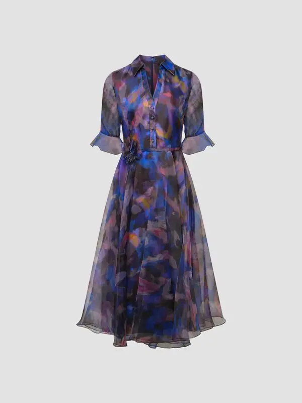 Theia Colette Midi-shirtdress