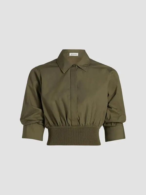 Simkhai Stiles Cotton Crop Shirt