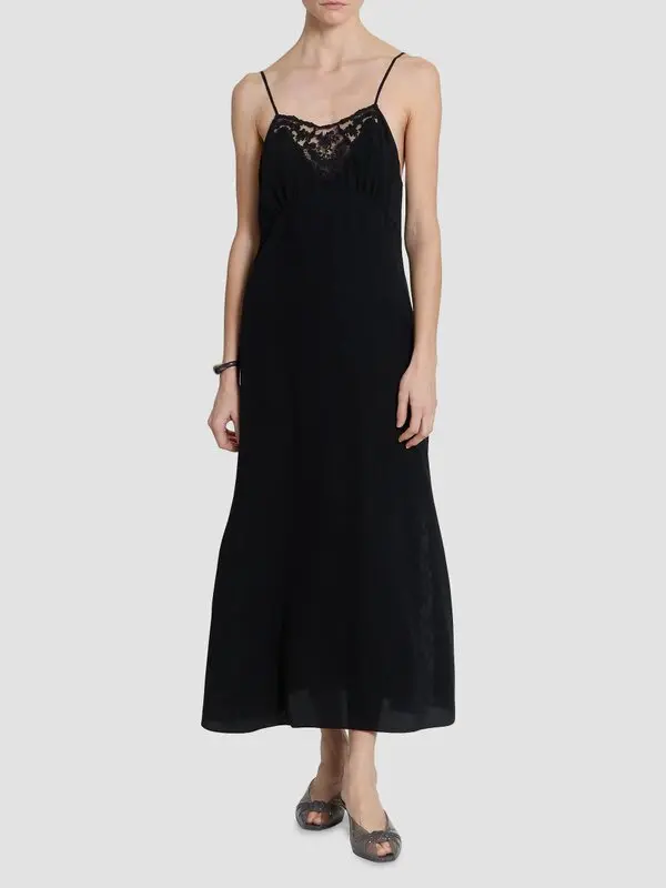 Chloé Embroidered Lace Silk A-line Maxi Dress