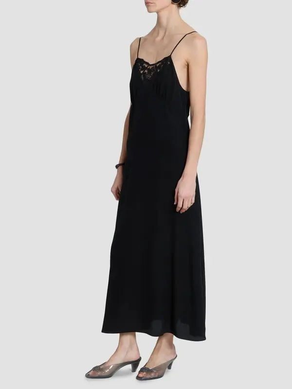 Chloé Embroidered Lace Silk A-line Maxi Dress