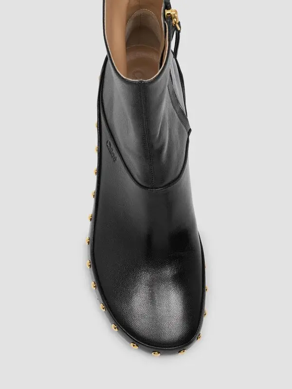 Chloé Junie Studded Leather Ankle Boots