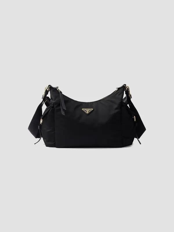 Prada Explore Large Re-nylon And Leather Shoulder Bag - Black