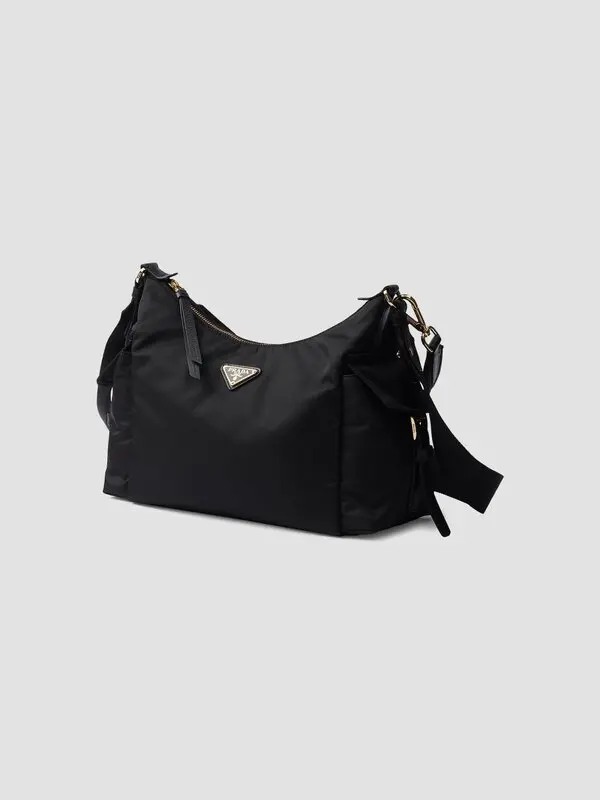 Prada Explore Large Re-nylon And Leather Shoulder Bag - Black