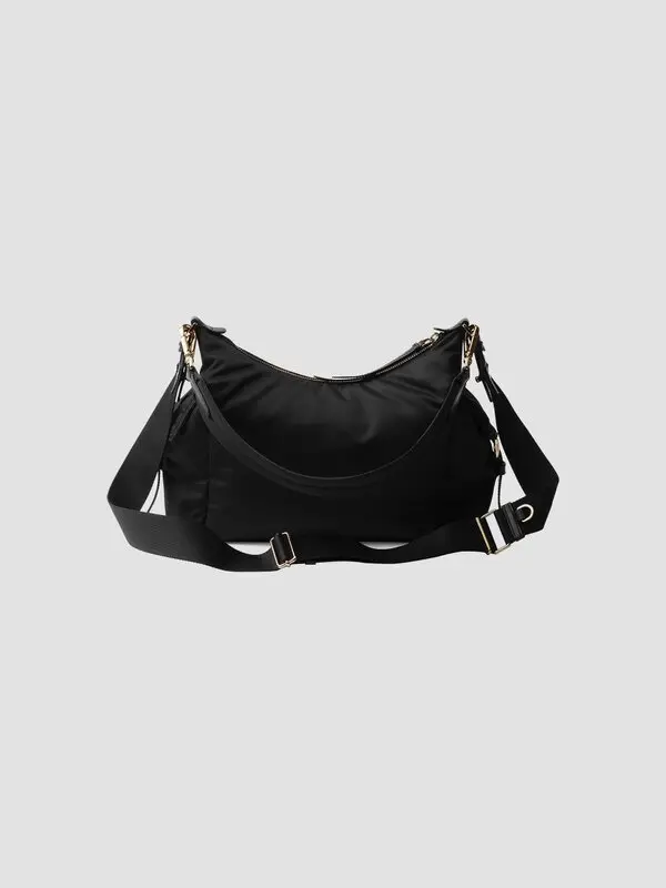 Prada Explore Large Re-nylon And Leather Shoulder Bag - Black