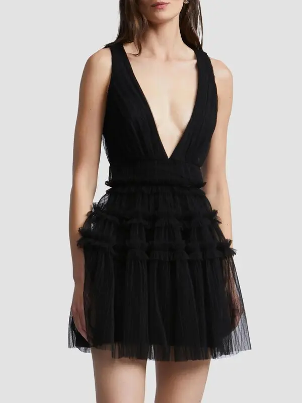 Bcbgmaxazria Lumi Tulle Fit & Flare Minidress