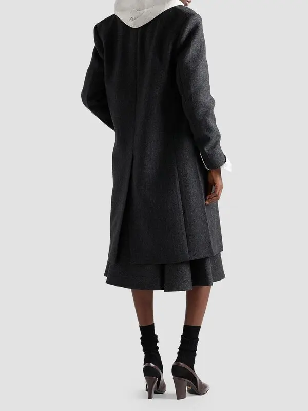 Prada Double Wool Midi-skirt - Grey