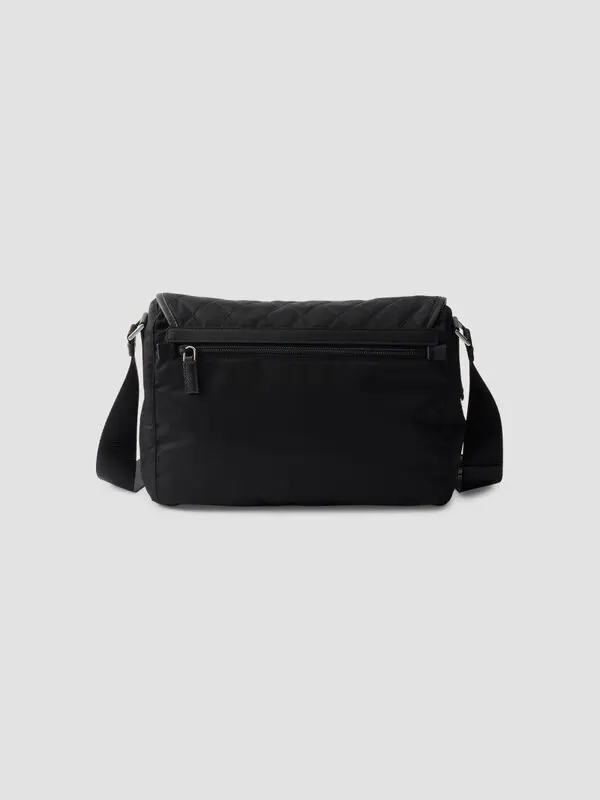 Prada Large Quilted Nylon Shoulder Bag - Black
