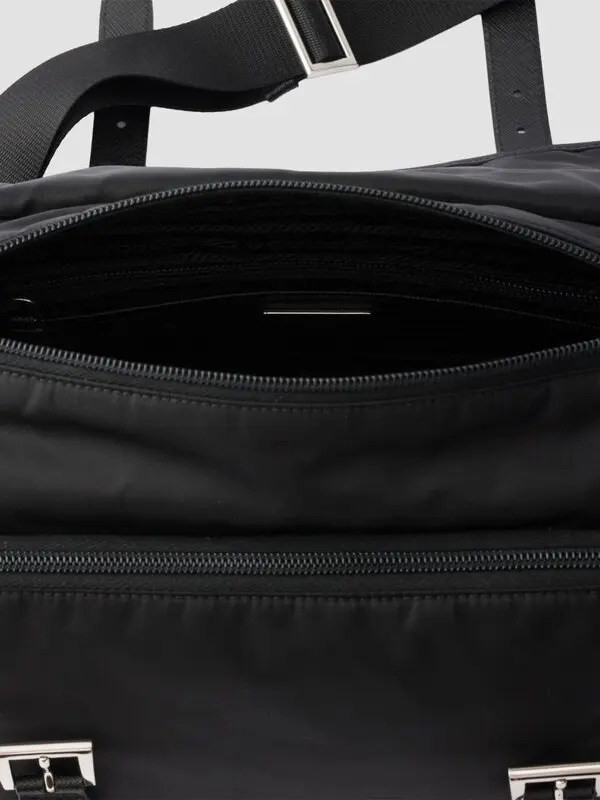 Prada Large Quilted Nylon Shoulder Bag - Black