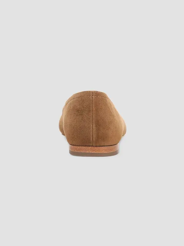 Veronica Beard Cailey Suede Ballerina Flats - Chestnut