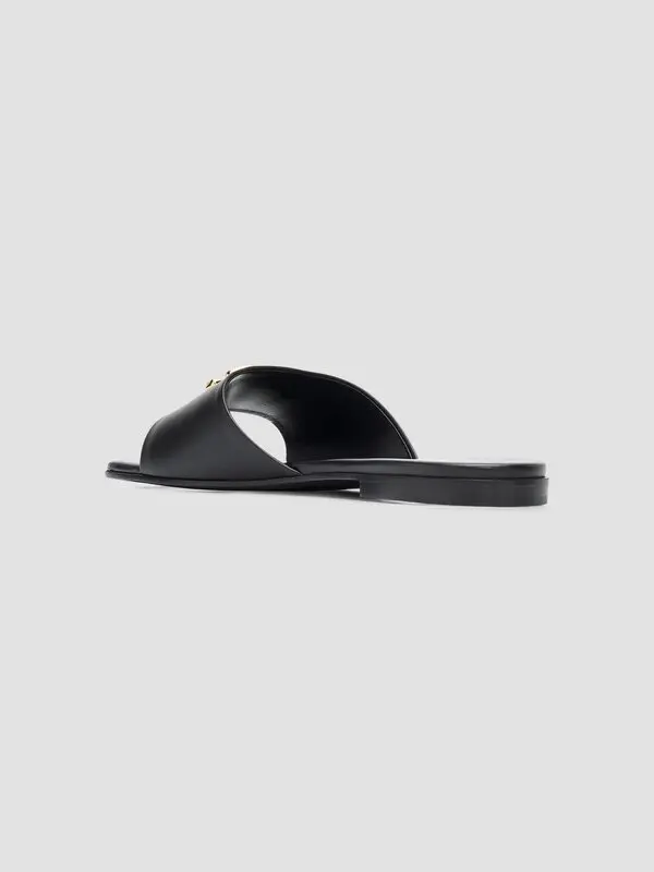 Gucci Double G Leather Sandals - Nero