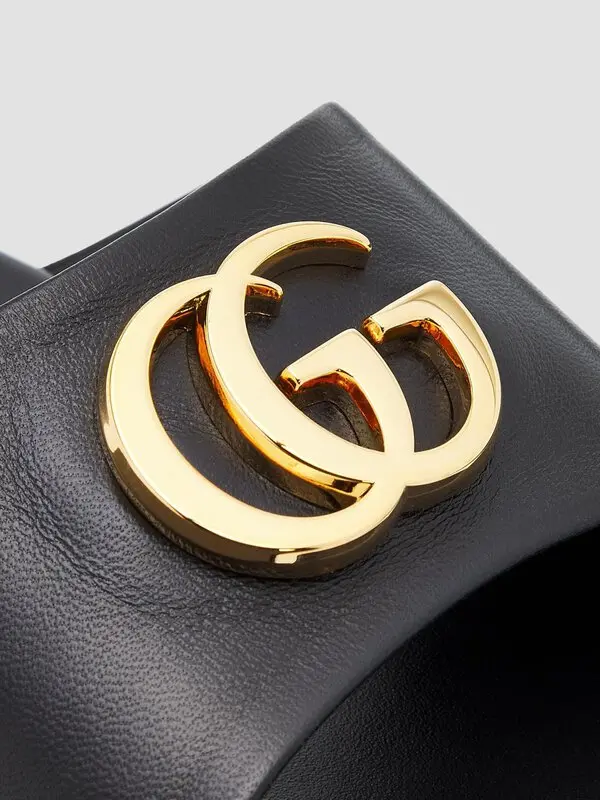 Gucci Double G Leather Sandals - Nero
