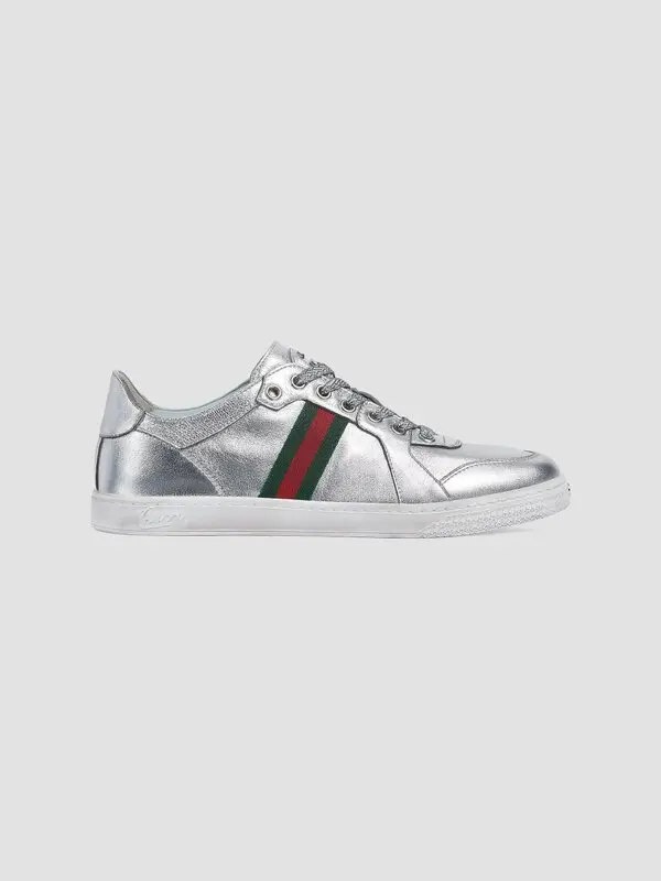 Gucci Coda Leather Low-top Sneakers - Silver