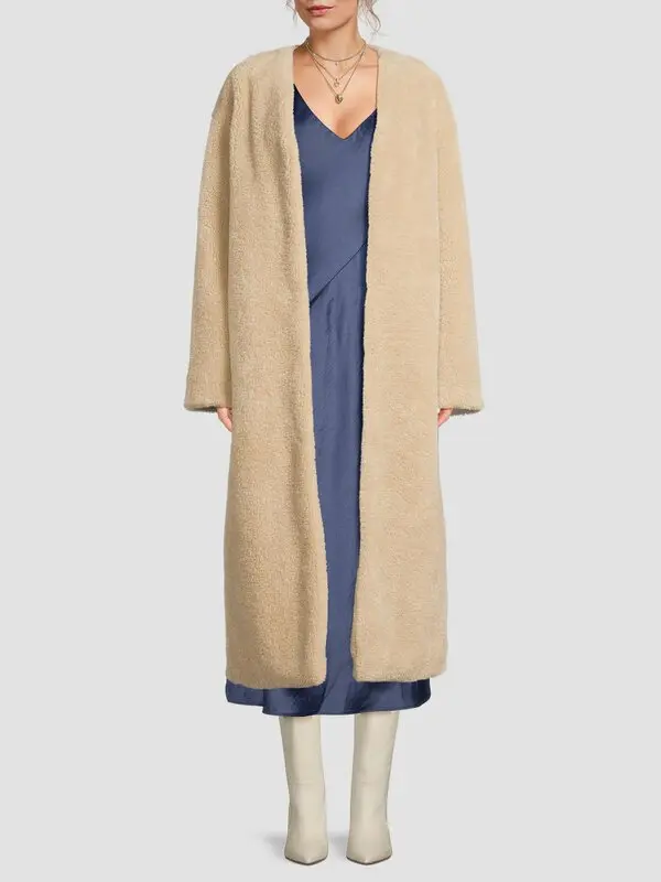 ET OCHS Jameson Collarless Faux Fur Coat
